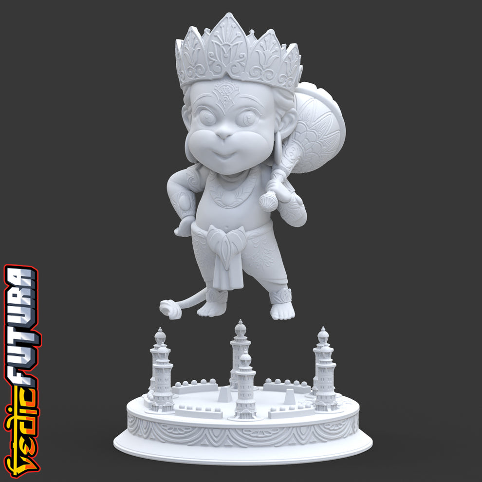 Chibi-Hanuman the Mighty - [Easy Paint] – VedicFutura