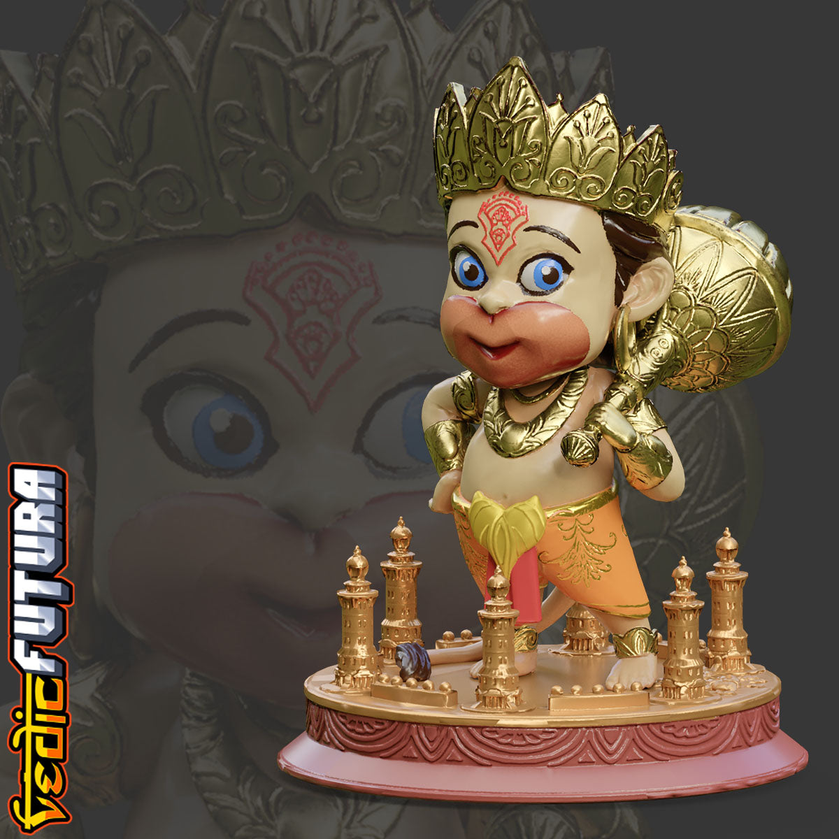 Chibi-Hanuman the Mighty - [Easy Paint] – VedicFutura